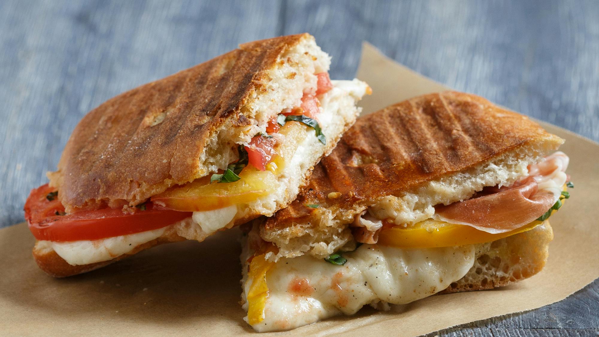 Best Heirloom Tomato Panini with Prosciutto, Mozzarella, and Basil Recipe