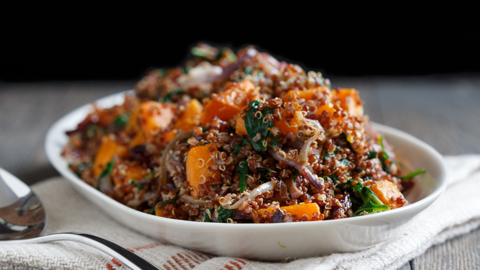 Best Quinoa Salad with Butternut Squash and Spinach Recipe